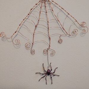 Copper Wire Spider Web Decoration for Halloween - Etsy