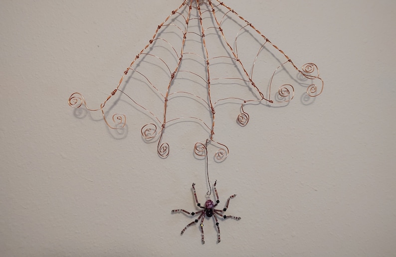 Copper Wire Spider Web Decoration for Halloween - Etsy