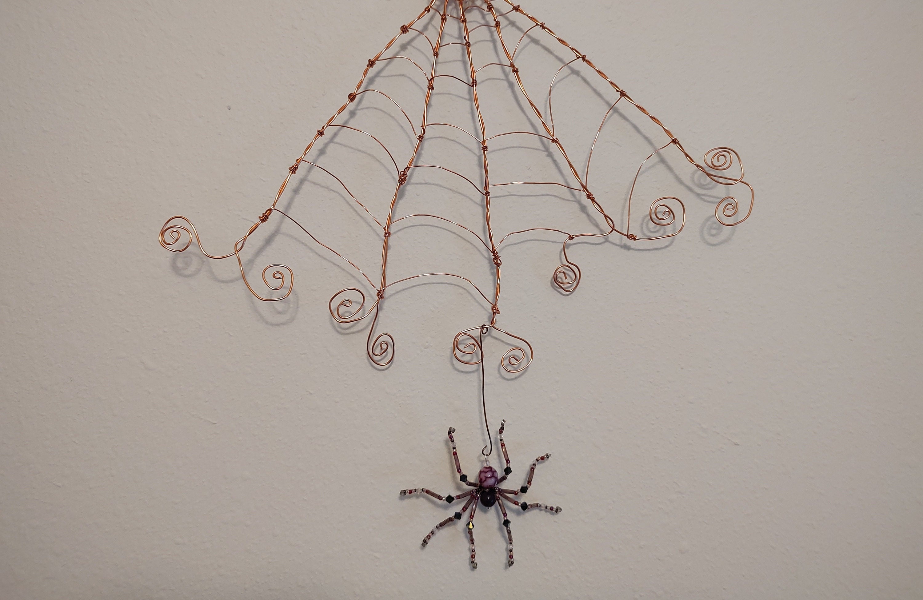 Copper Wire Spider Web Decoration for Halloween - Etsy
