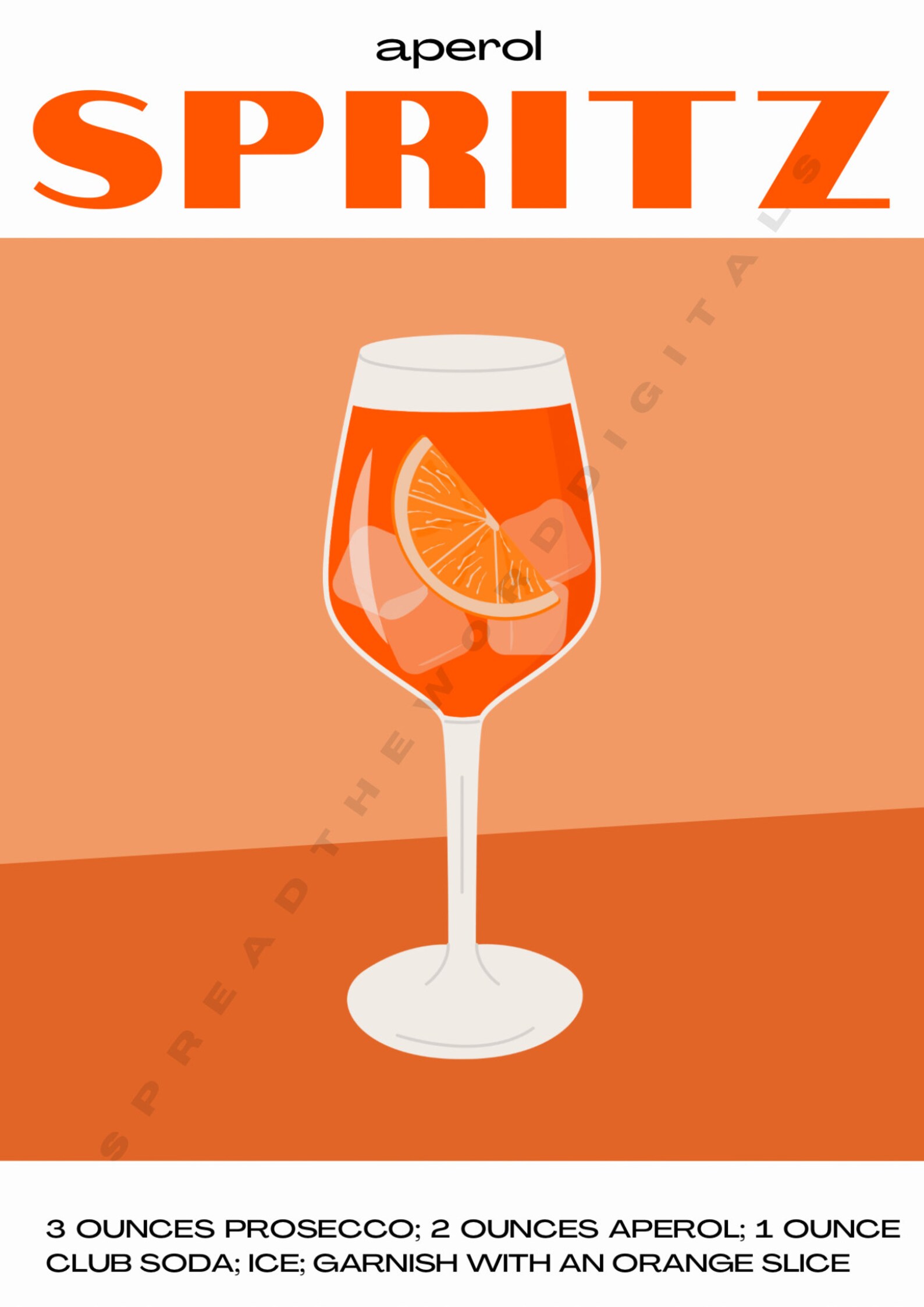 RETRO APEROL SPRITZ Cocktail Poster Design - Etsy