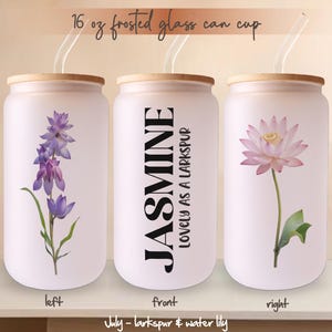 Personalized October Birth Flower Iced Coffee Cup Bridesmaid Gift ...