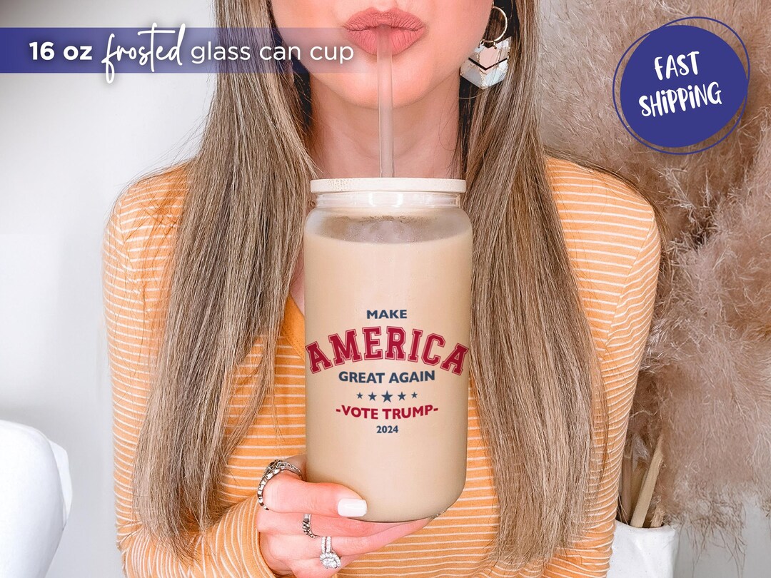 Personalized Trump Iced Coffee Cup Make America Great Again Frosted ...