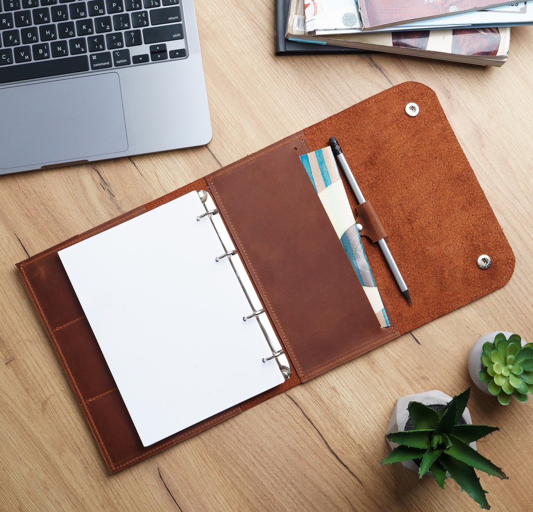 Personalized Binder Cover, Leather Binder 3 Ring, Leather Ring Binder ...
