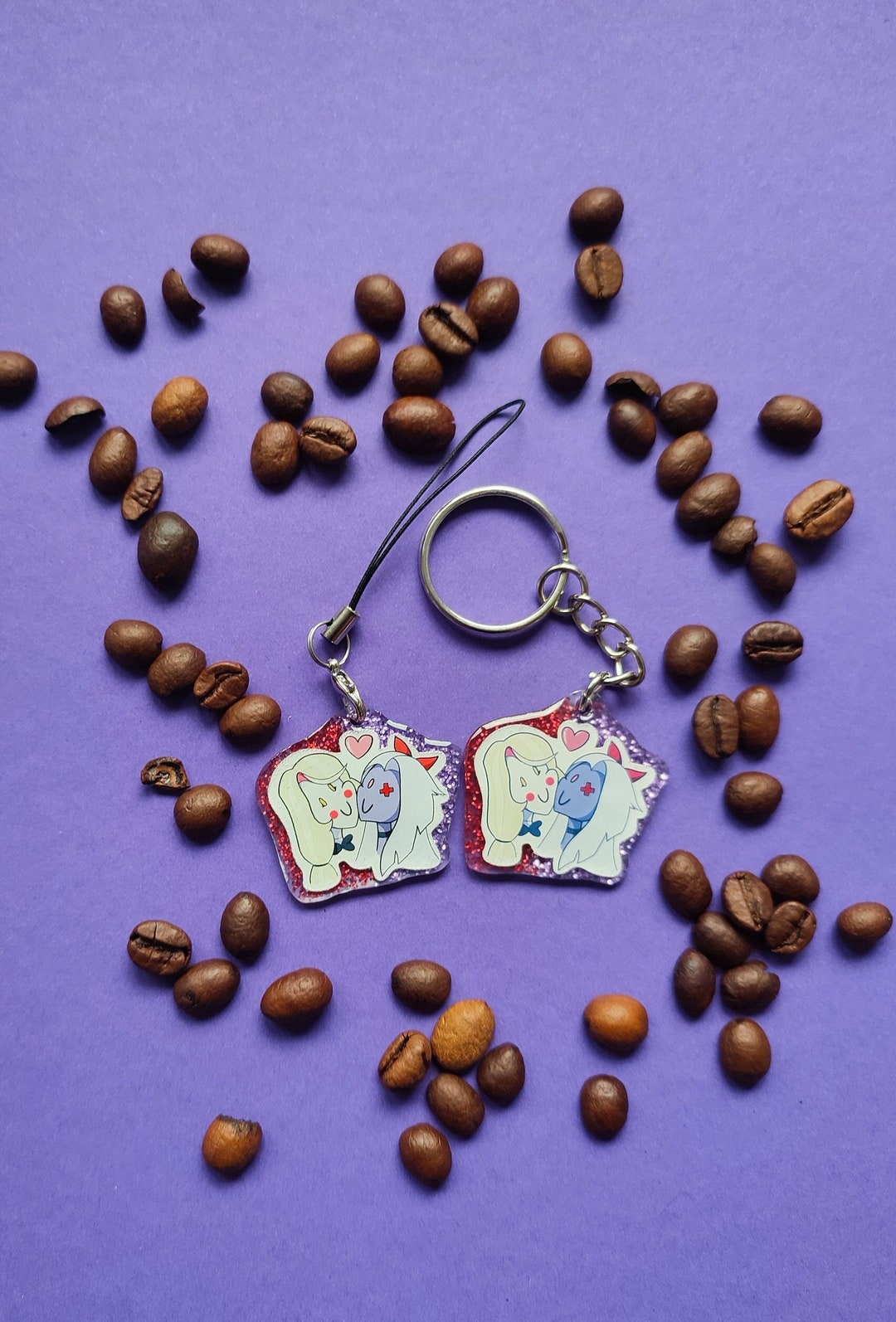 Hazbin Hotel Charlie Morningstar Vaggie Keychain, Phone Charm or Pin ...