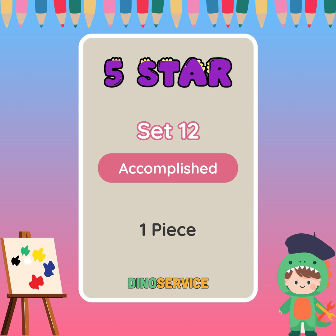 Mogo 5 Star Sticker Set 12 Accomplished 1 Piece - Etsy