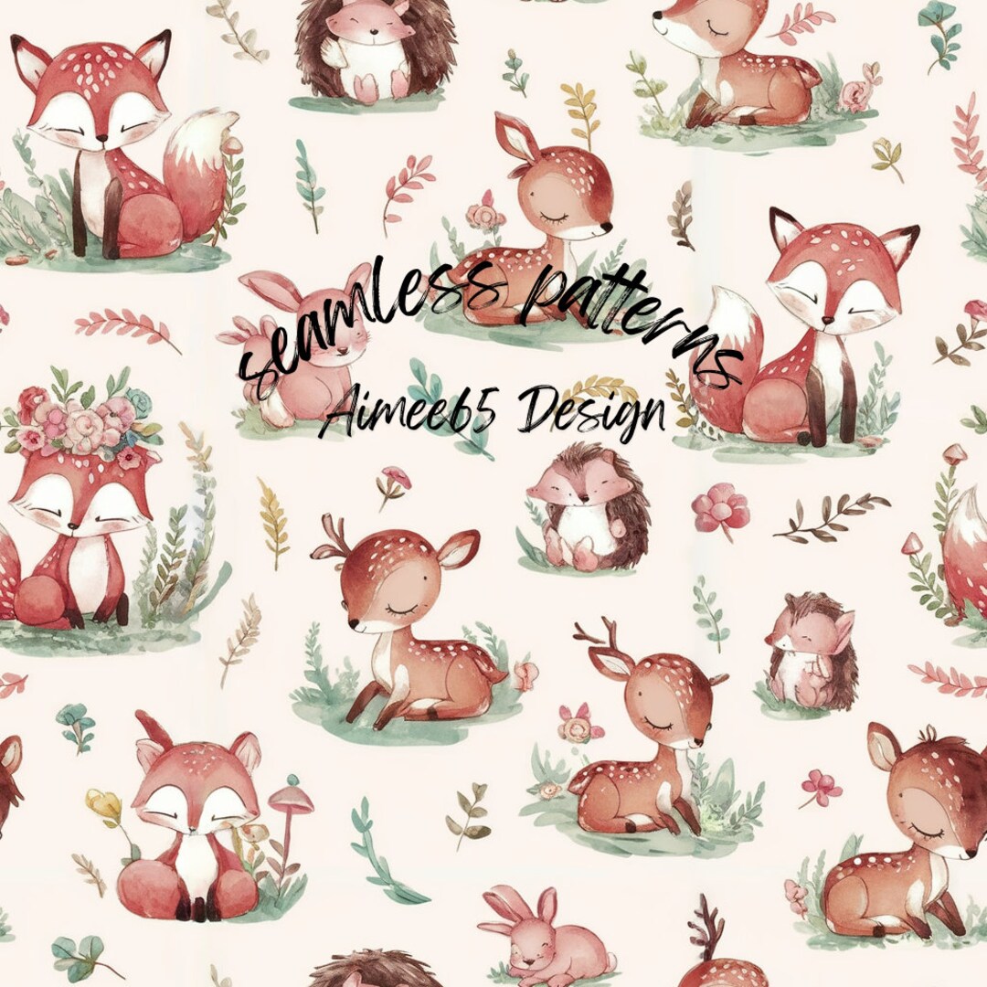 Seamless Cute Little Deer Pattern | Digital Download | Unlimited ...