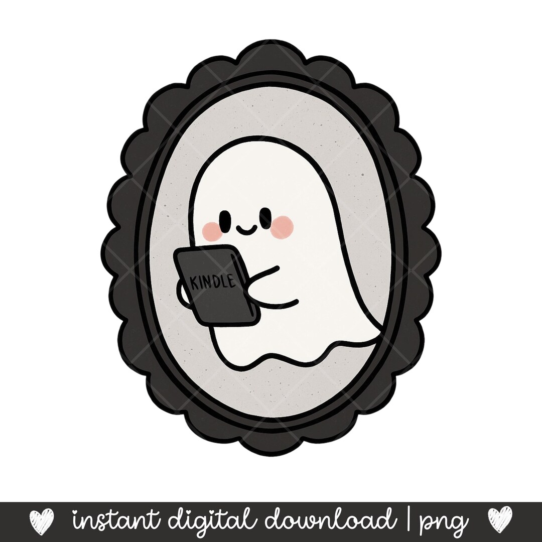 Kindle Ghost PNG | Bookish Designs for Stickers | Cute Halloween ...
