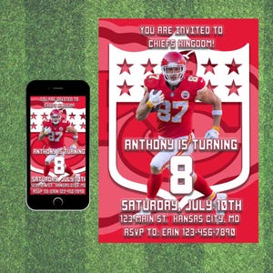Chiefs Birthday Invitation: Mahomes & Kelce, Custom Football Party ...
