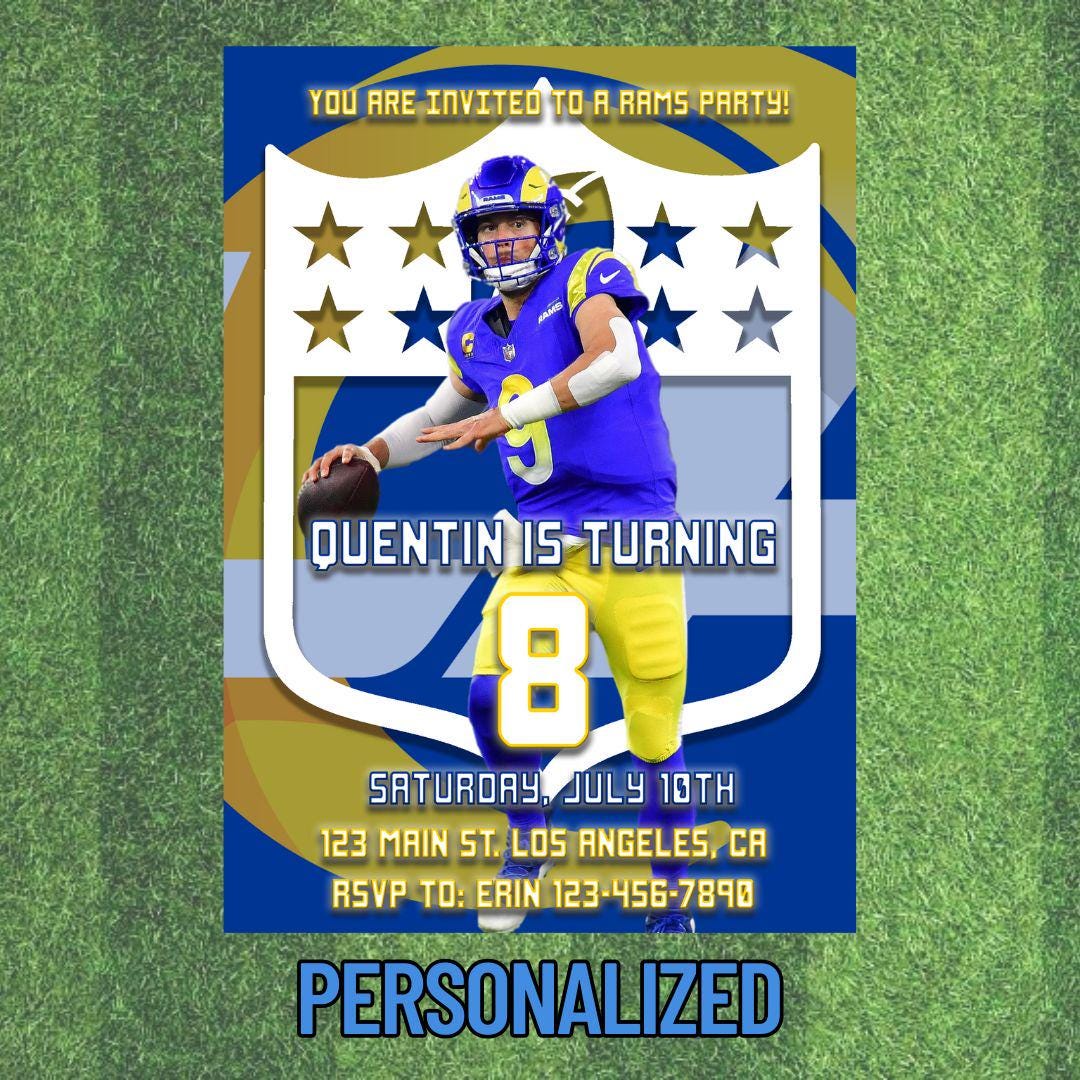 Los Angeles Rams Birthday Invitation: Football Party (digital) - Etsy