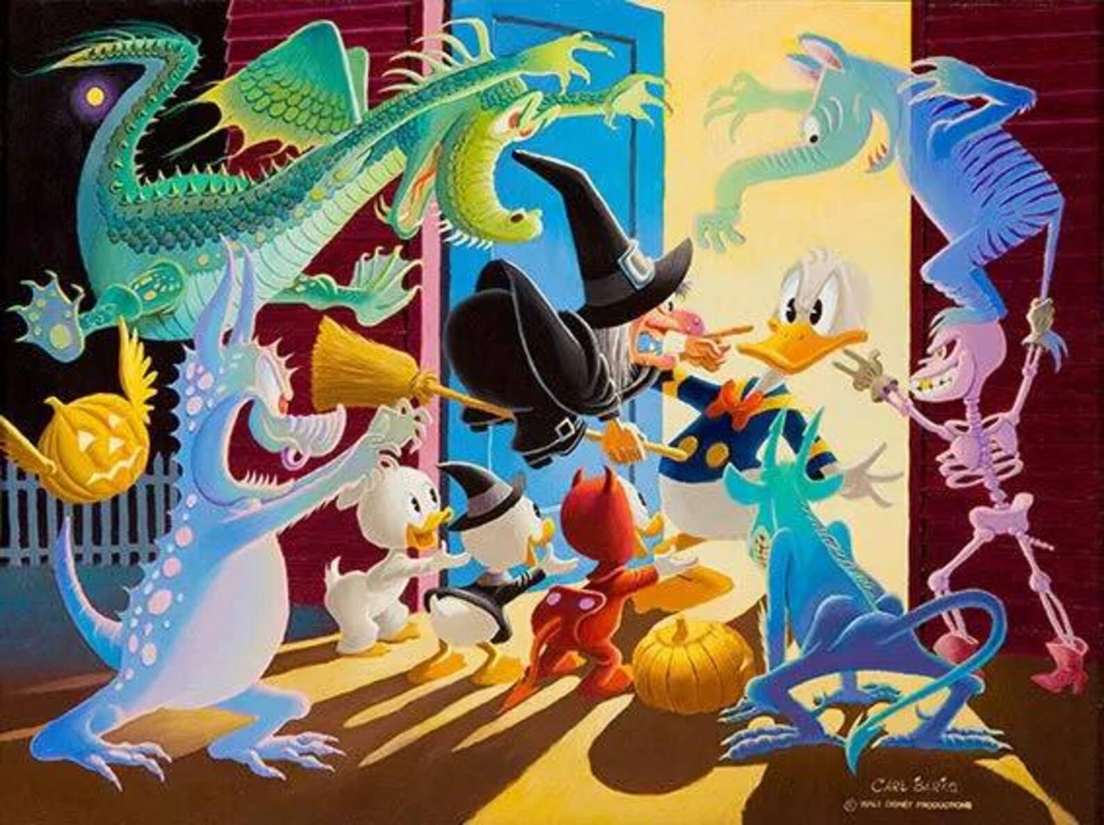 CARL BARKS Halloween in Duckburg (1973) (60x45cm), Art Poster Canvas ...