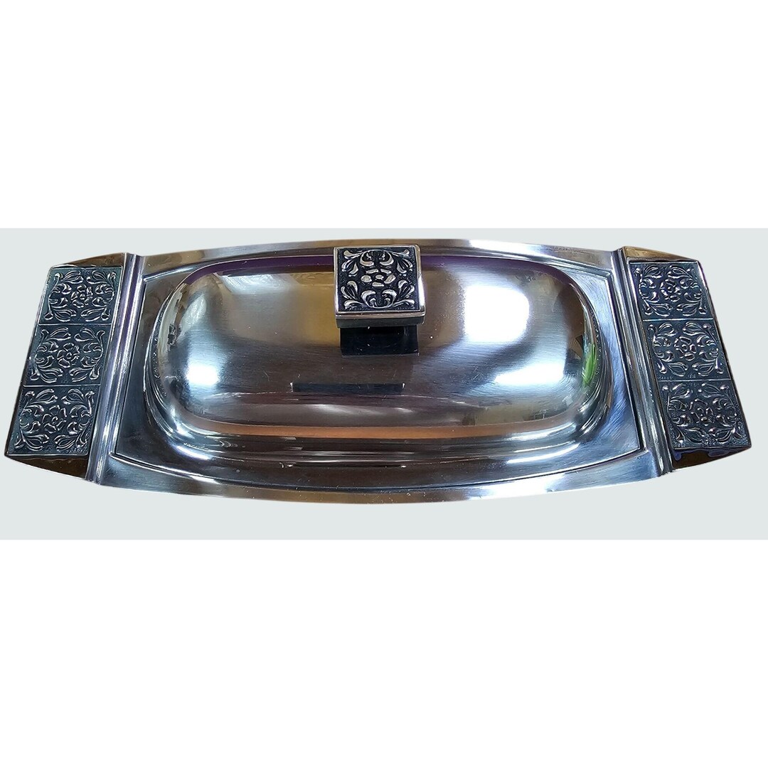 Vintage Butter Dish Stanley Roberts Velvet Stainless Japan Burgandy ...