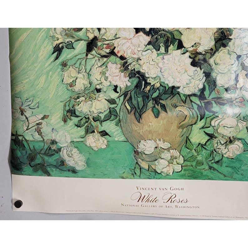 Vincent Van Gogh "white Roses" Print 28x35.5 National Gallery of Art ...