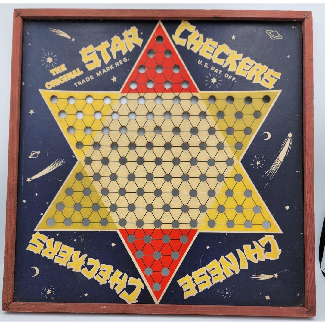 The Original Star Checkers Chinese Checkers Board Game Only No Marbles ...