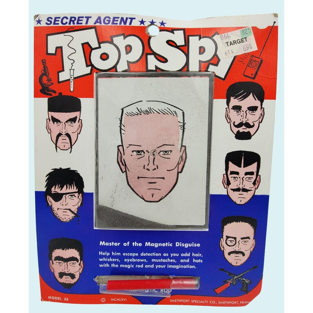 Vintage 1966 Top Spy Secret Agent Magnetic Disguise Toy Model 35 - Etsy