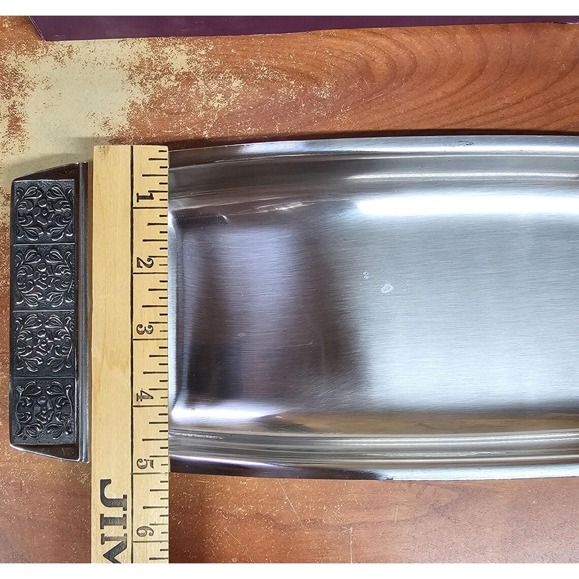 Vintage Bread Tray Stanley Roberts Velvet Stainless Japan Burgandy ...