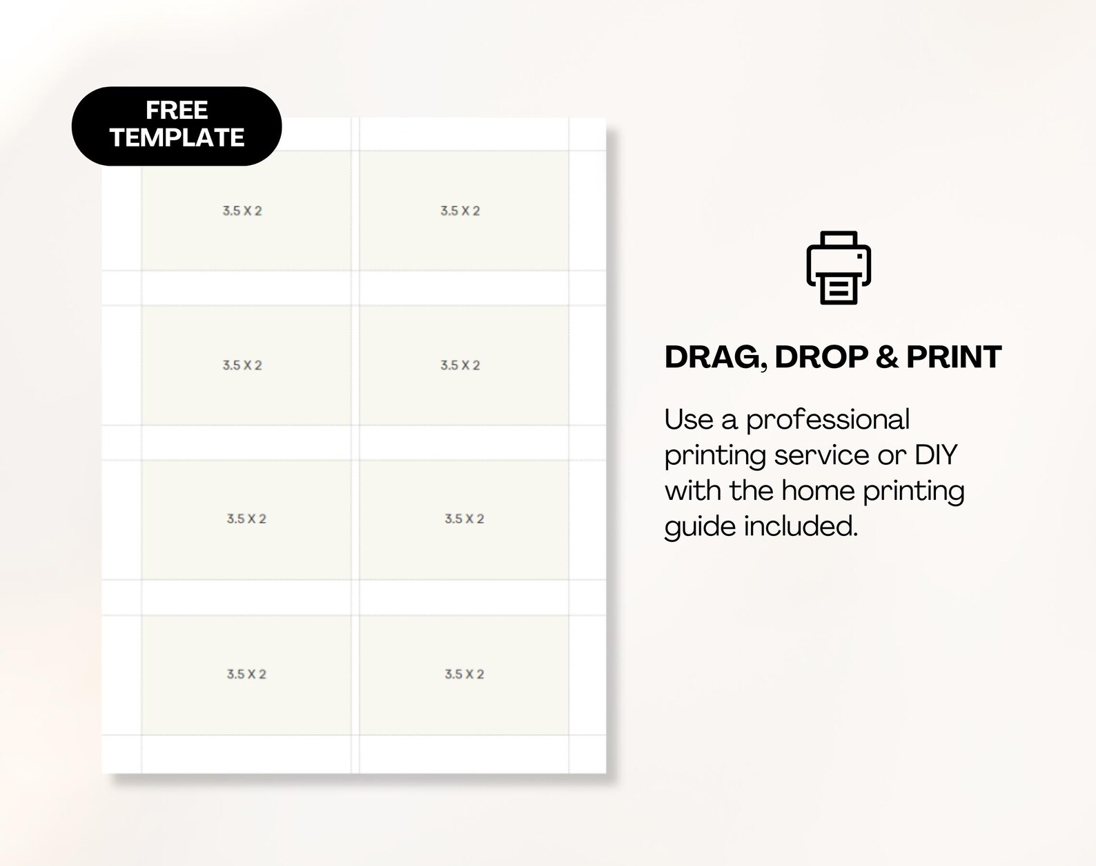 Business Card Template, DIY Business Card, Instagram Business Card ...