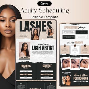Acuity Scheduling Template Beige, Lash Tech Acuity Site, Lash Tech ...