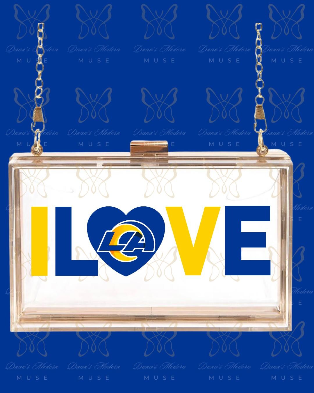 I Love LA Clear Acrylic Purse | LA Rams Logo | Game Day Crossbody ...