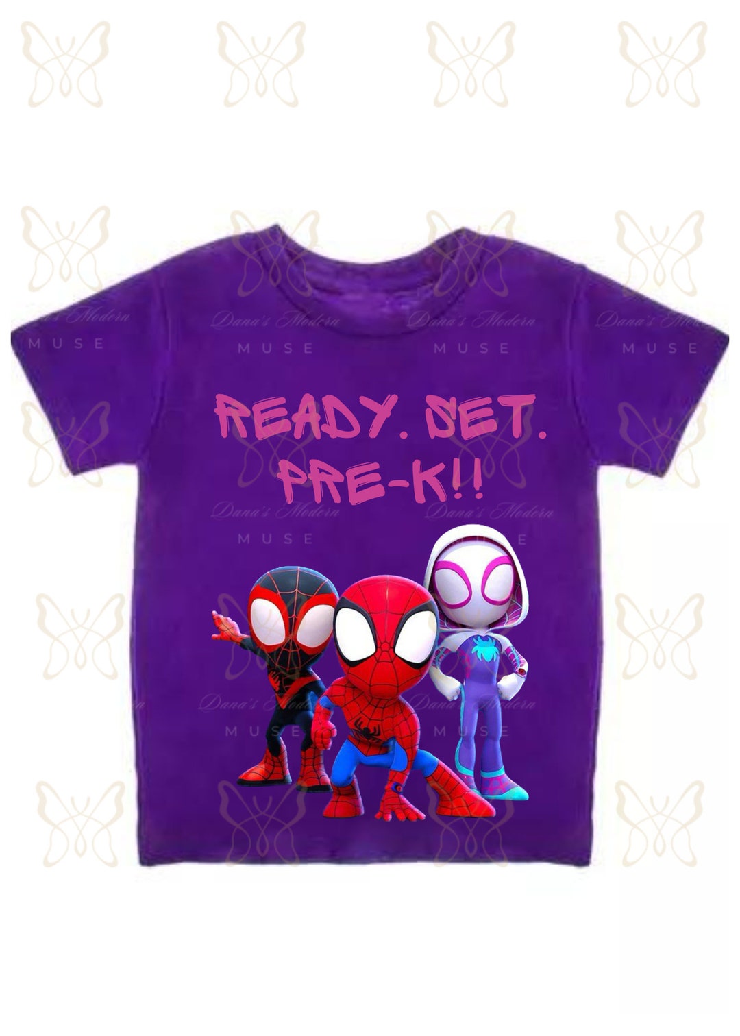 Toddler Girl Pre-k, Pre-school, Ready, Set, Pre-k Spider PNG Image ...