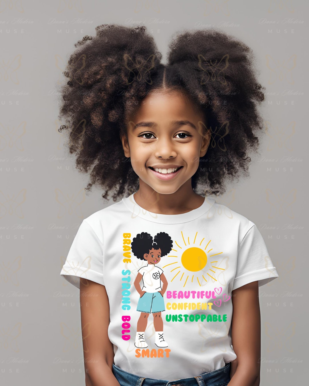 Girls Brave Strong Bold Afro Puffs PNG File, Custom T-shirt Design - Etsy