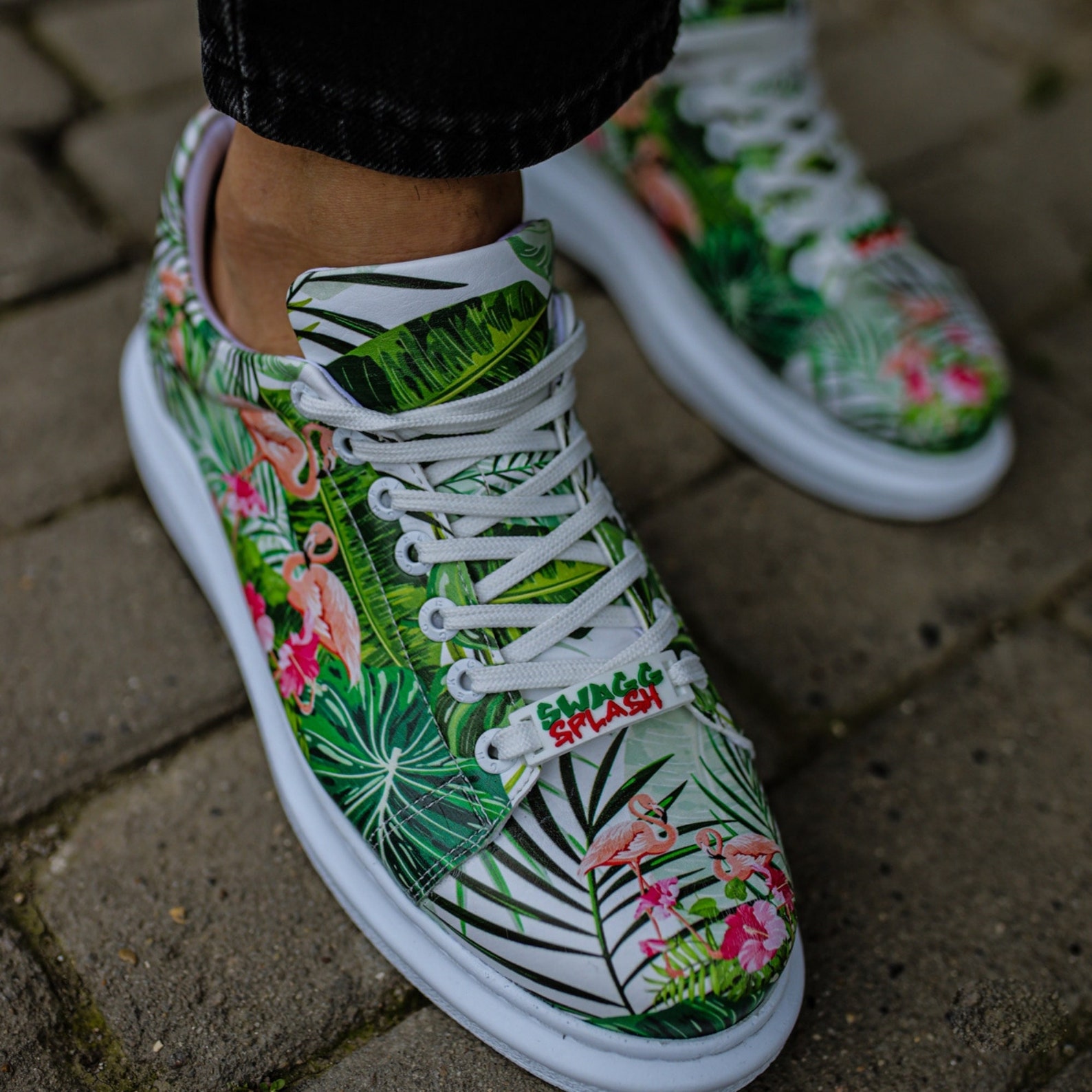 Custom Hand Paint Sneakers Swagg Splash Limited Edition Flamingo ...