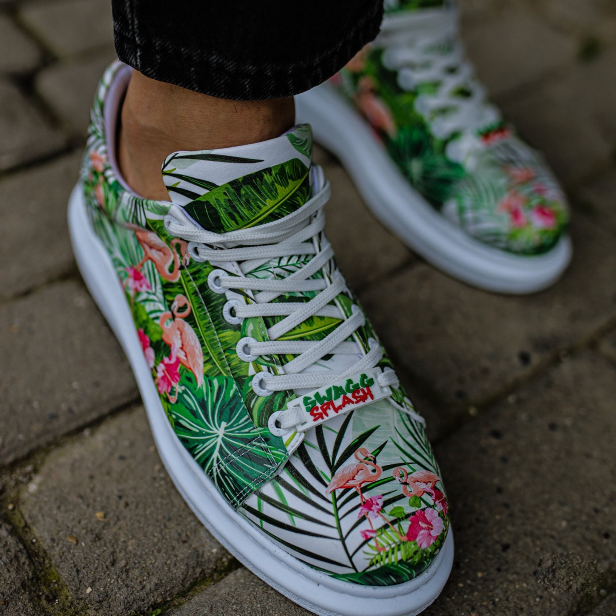 Custom Hand Paint Sneakers Swagg Splash Limited Edition Flamingo ...