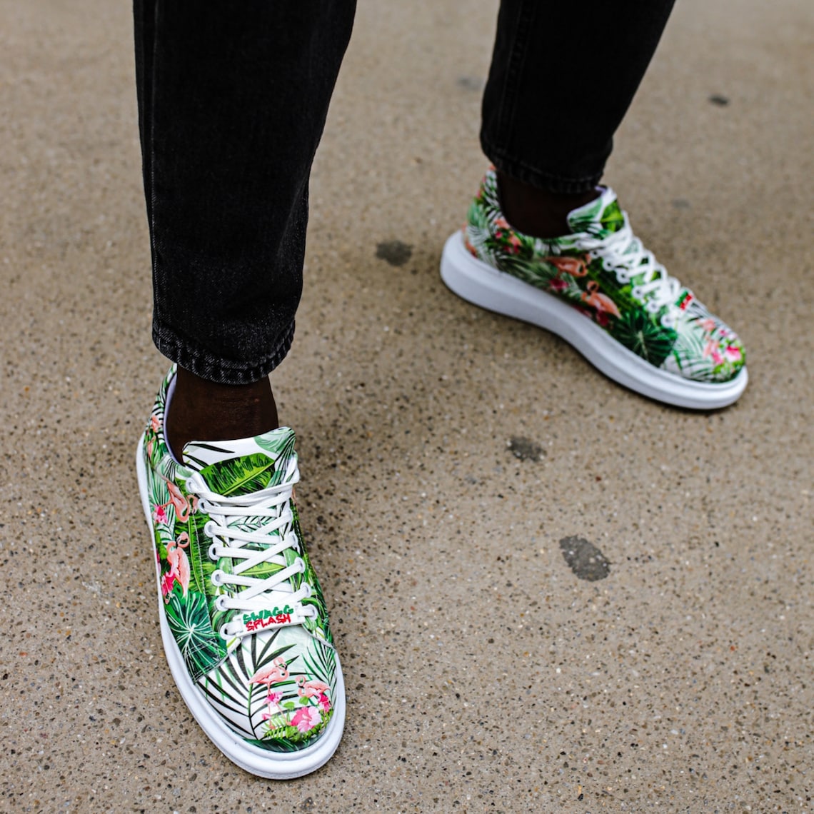 Custom Hand Paint Sneakers Swagg Splash Limited Edition Flamingo ...
