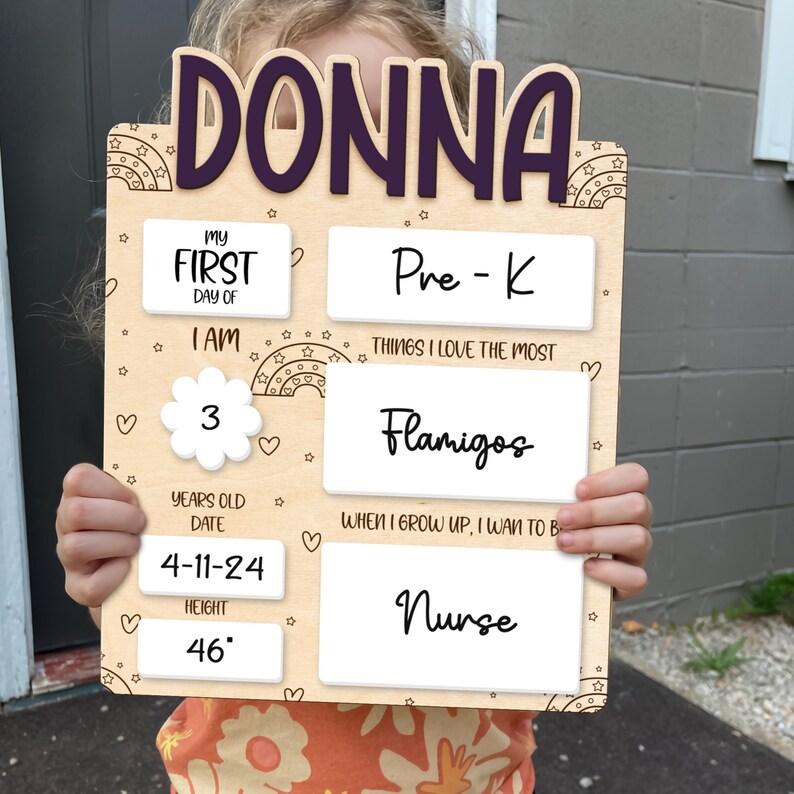 Personalized First Day of School Sign, Custom School Board, Back to ...