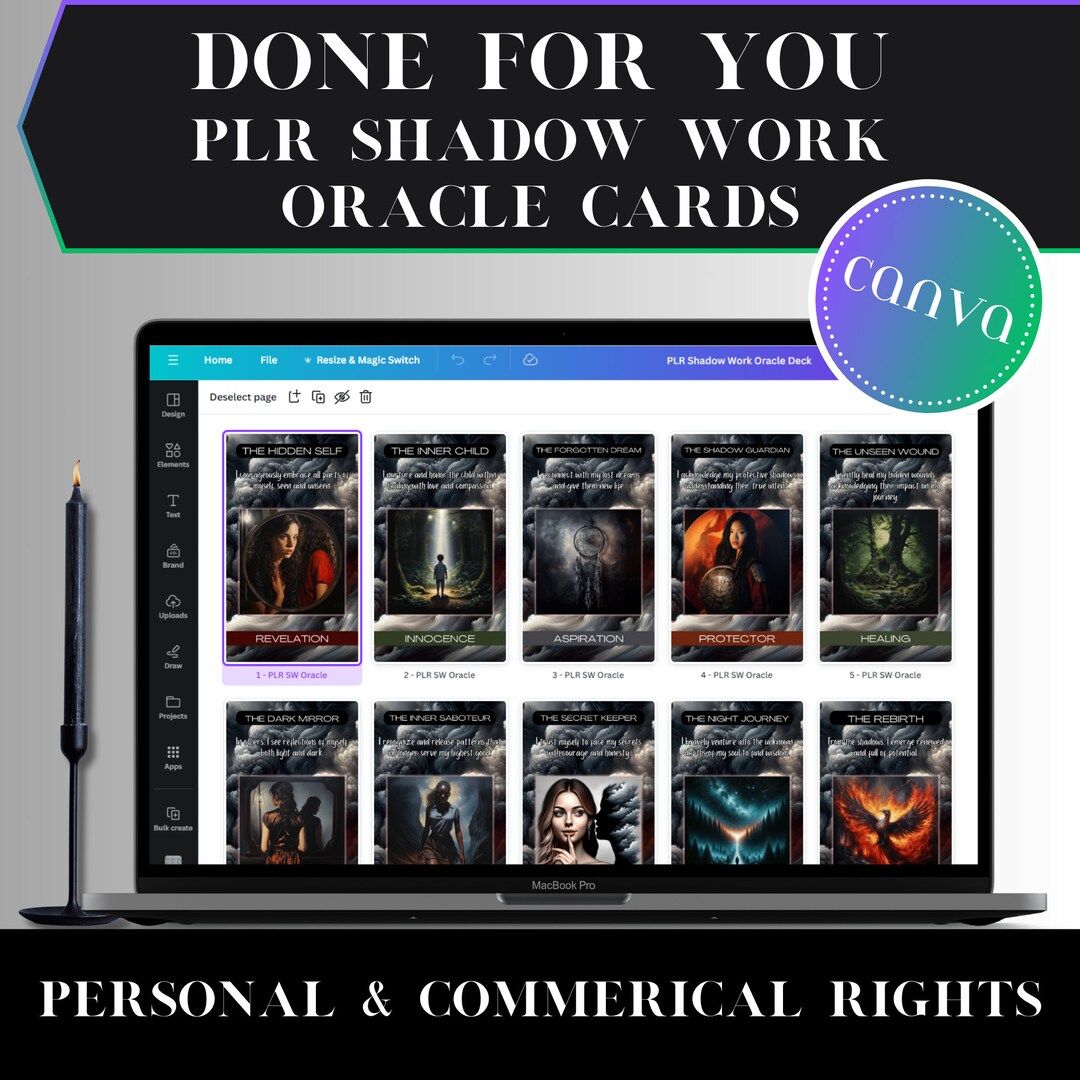 PLR Shadow Work Oracle Deck Canva Template Done for You Oracle Cards - Etsy