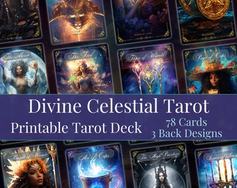 Divine Celestial Tarot Deck Full Tarot Deck 78 Cards Major & Minor Arcana FREE Tarot Reading ...