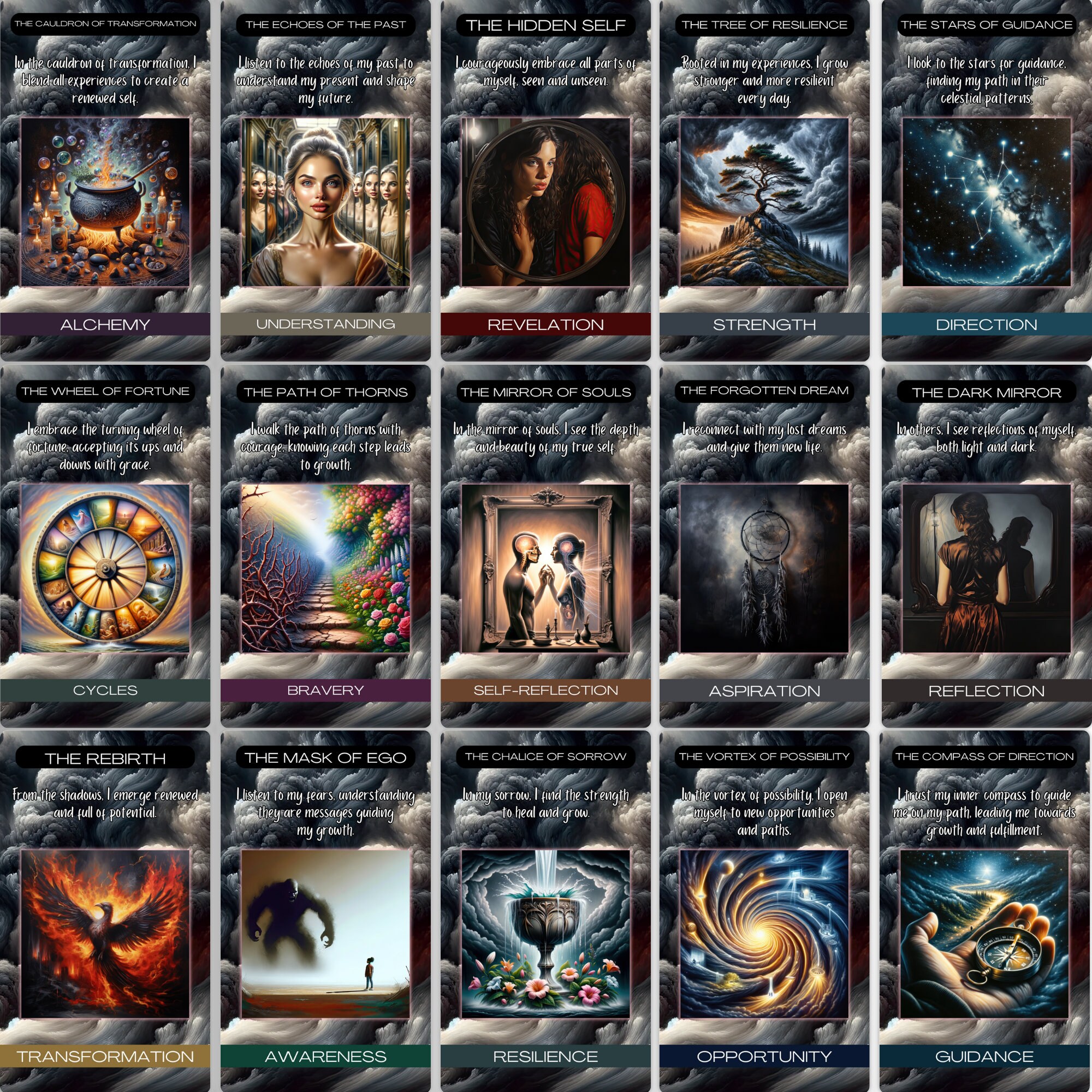 PLR Shadow Work Oracle Deck Canva Template Done for You Oracle Cards - Etsy