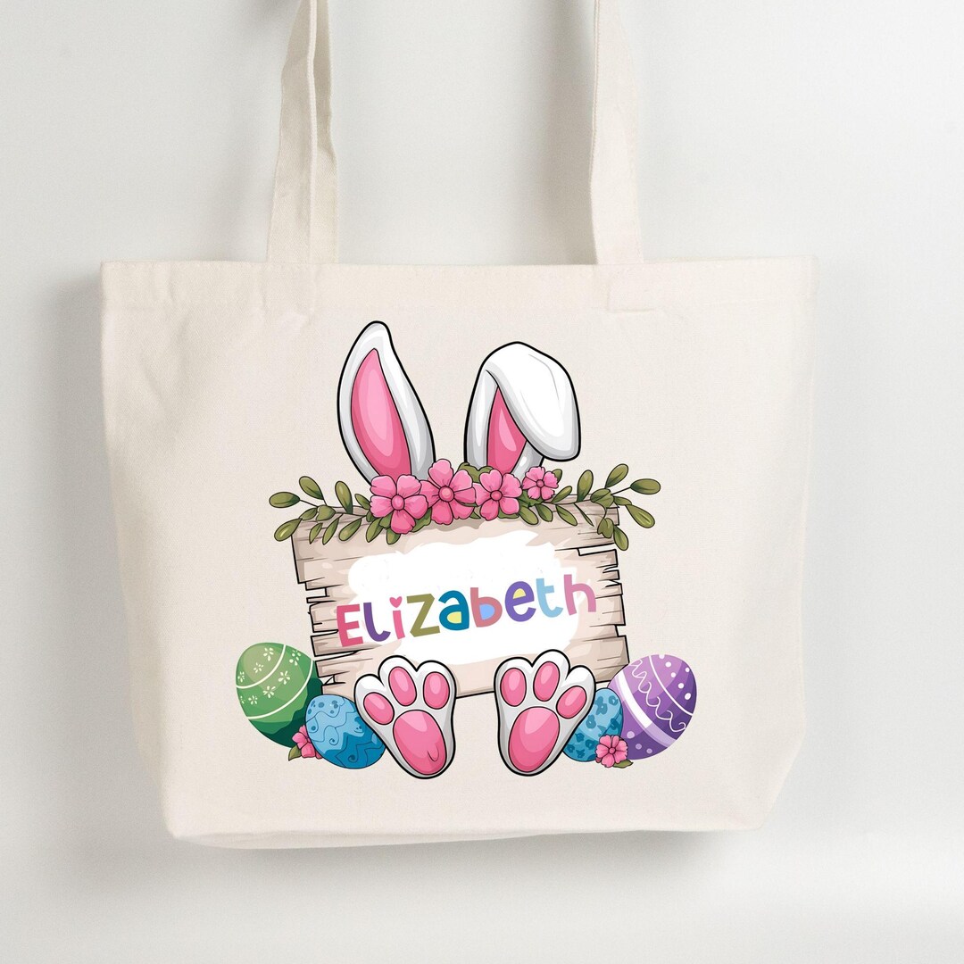 Custom Easter Tote Bags, Easter Gift for Kids, Personalized Easter Bags ...