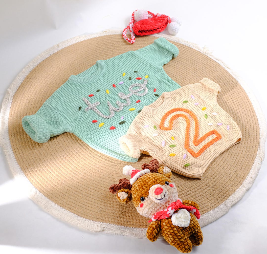 Number Sweater Baby, Custom Baby Sweater Year Old, Toddler Sweater With ...