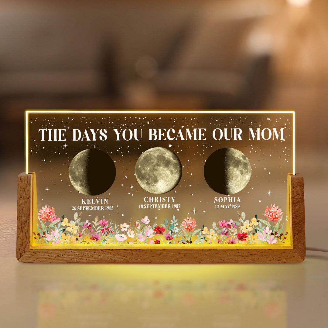 Personalized Moon Phase by Date Gift, the Day You Became My Mom Gift ...