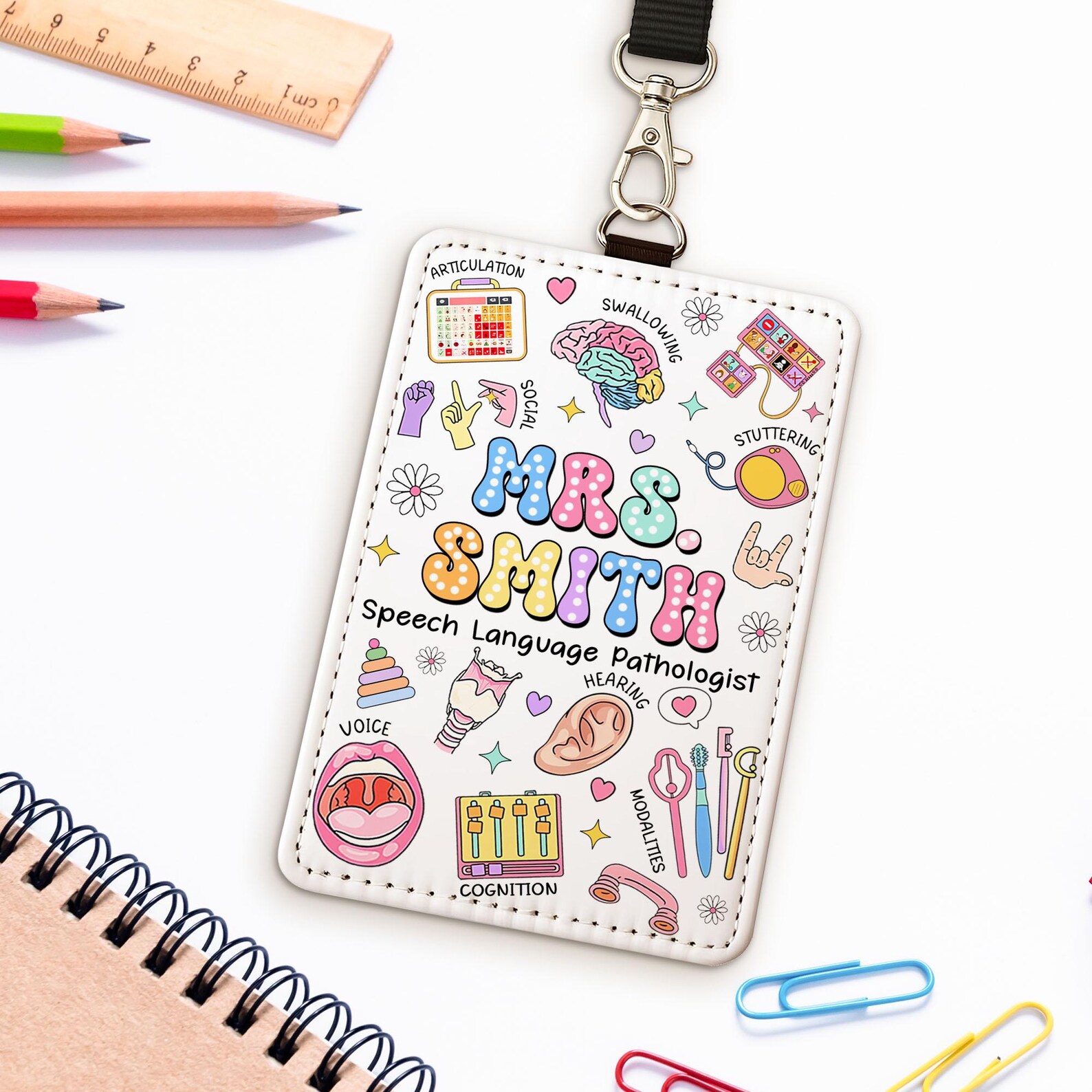 Custom SLP Badge ID Holdert, Speech Language Therapist Badge ID Holder ...