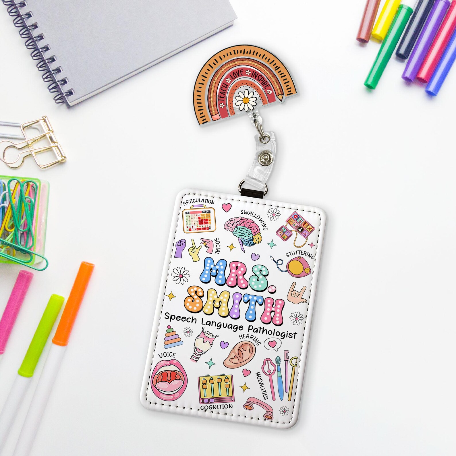 Custom SLP Badge ID Holdert, Speech Language Therapist Badge ID Holder ...
