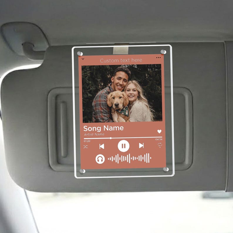 Custom Song & Photo Car Visor Clip, Valentines Day Gift for Him, Drive ...