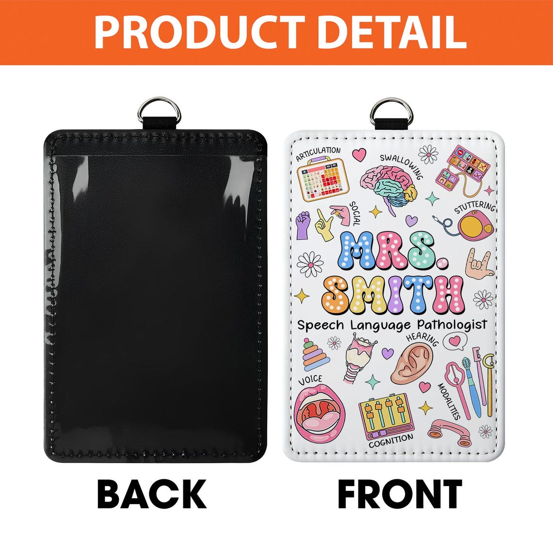 Custom SLP Badge ID Holdert, Speech Language Therapist Badge ID Holder ...