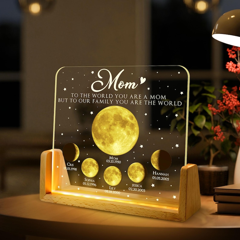 Personalized Mom Moon Phase by Date Gift, Personalised Dad Moon Phase ...