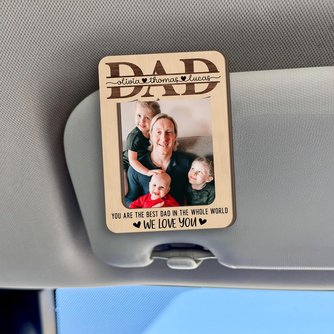 Custom Photo Car Visor Clip, Dad Photo Magnet, Personalized Picture ...