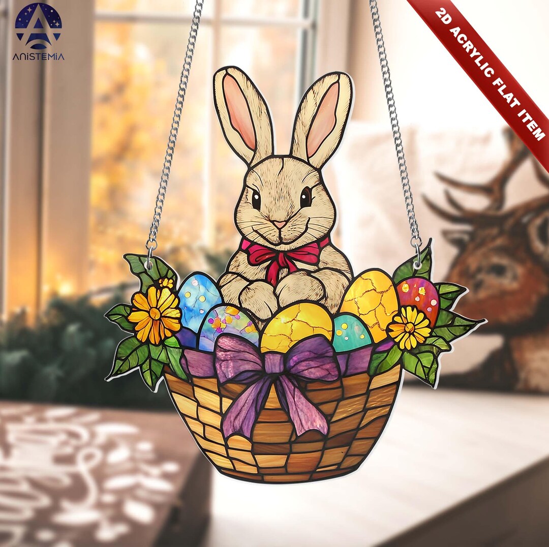 Easter Bunny Suncatcher Ornament, Unique Easter Gift Idea, Happy Easter ...
