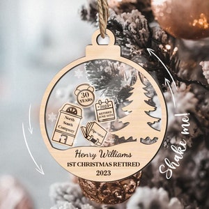 Personalized Retirement Ornament, 1st Christmas Retired 5 Layers ...