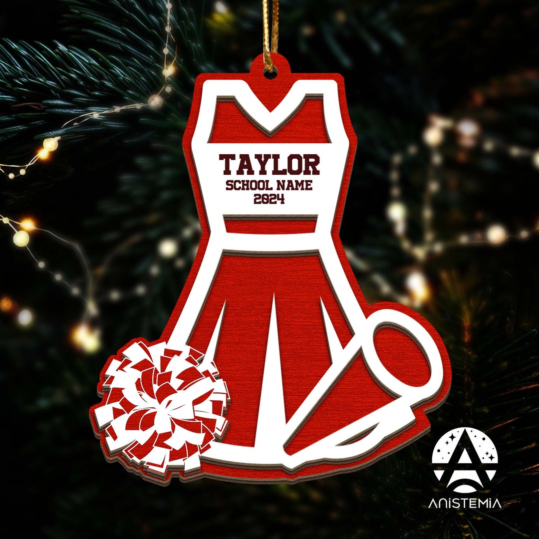 Personalized Cheerleader Ornament, Cheer Ornaments for Christmas Tree ...