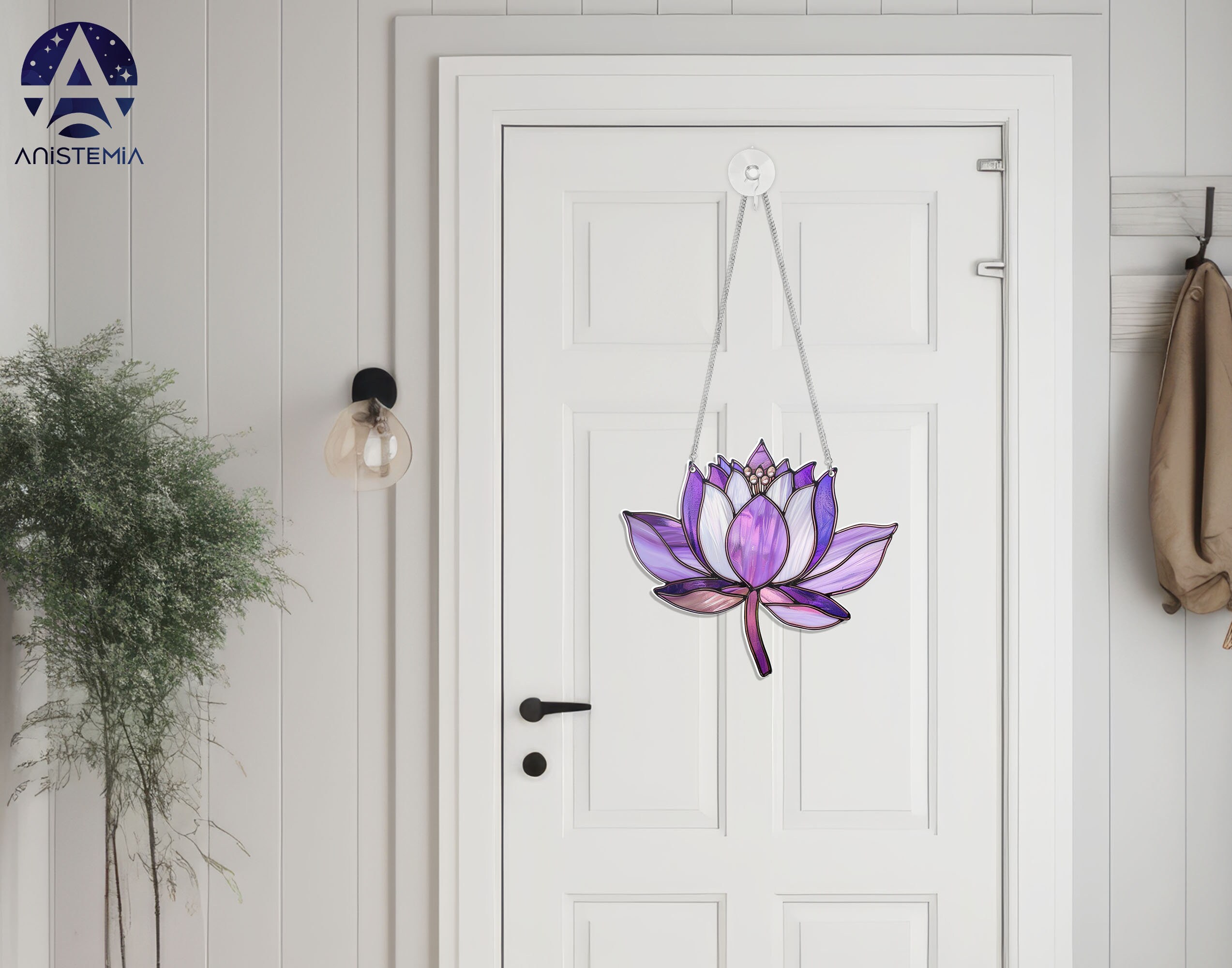 Purple Lotus Acrylic Window Hanging, Lotus Lovers Gift , Flowers ...