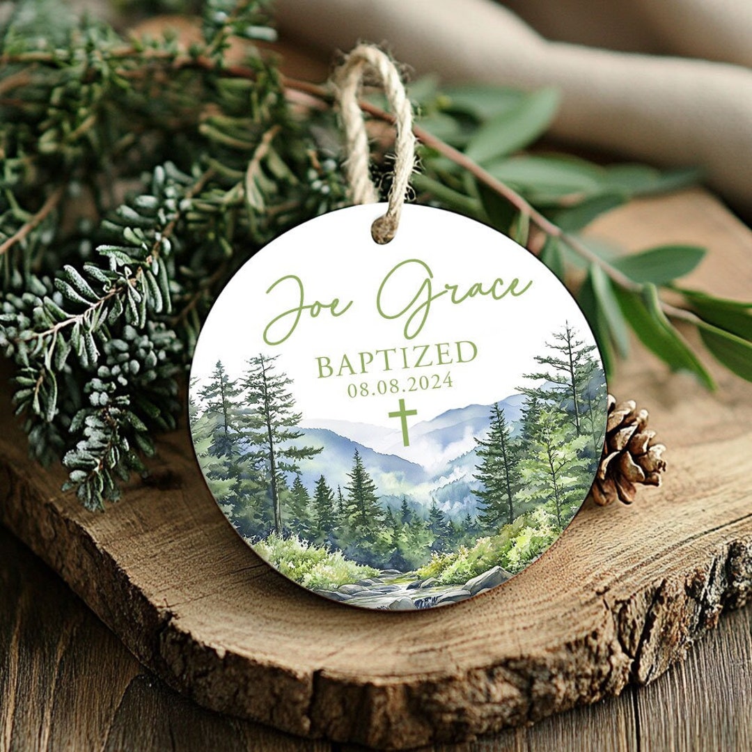Personalized God Bless Christening Ornament, Custom Boys Christening ...