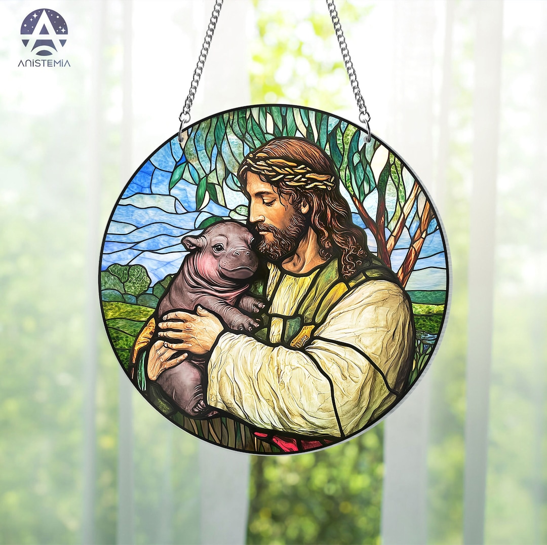 Jesus Moo Deng Christmas Ornament Gift, Jesus Loves Moo Deng, Baby ...