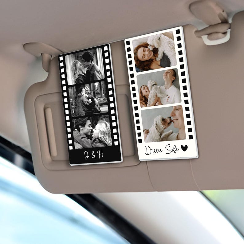 Custom Photo Car Visor Clip, Personalized Gift for Him Anniversary ...