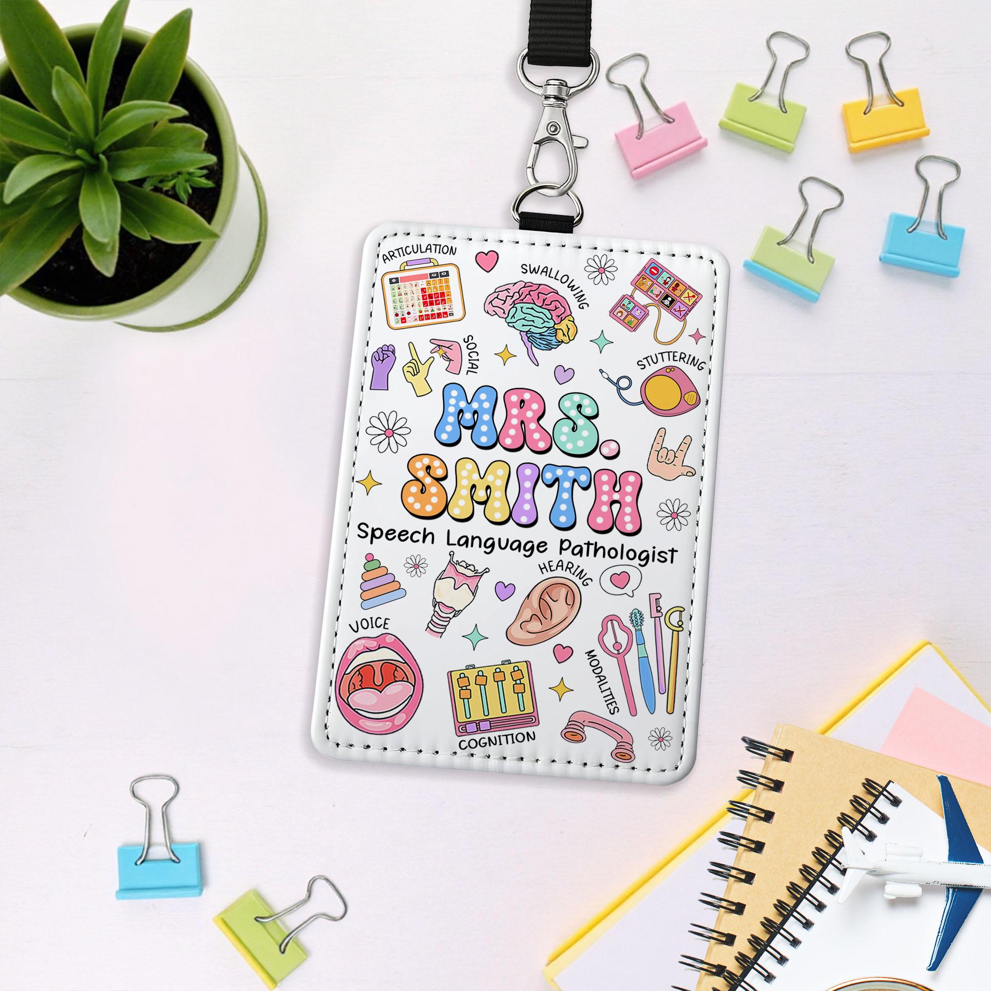 Custom SLP Badge ID Holdert, Speech Language Therapist Badge ID Holder ...