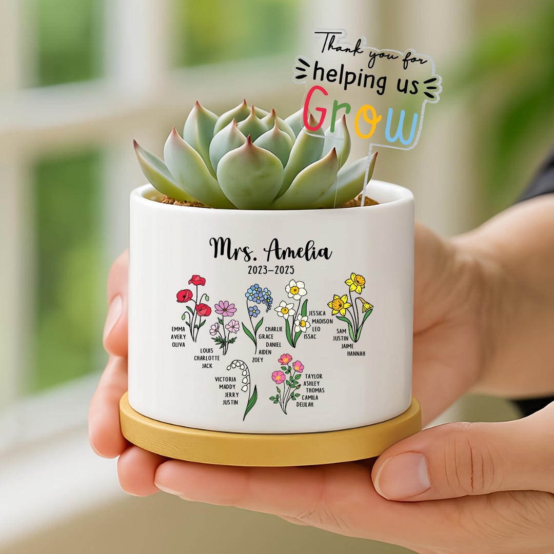 Teacher Appreciation Gifts, Personalized Teacher Plant Pot, Thank You ...