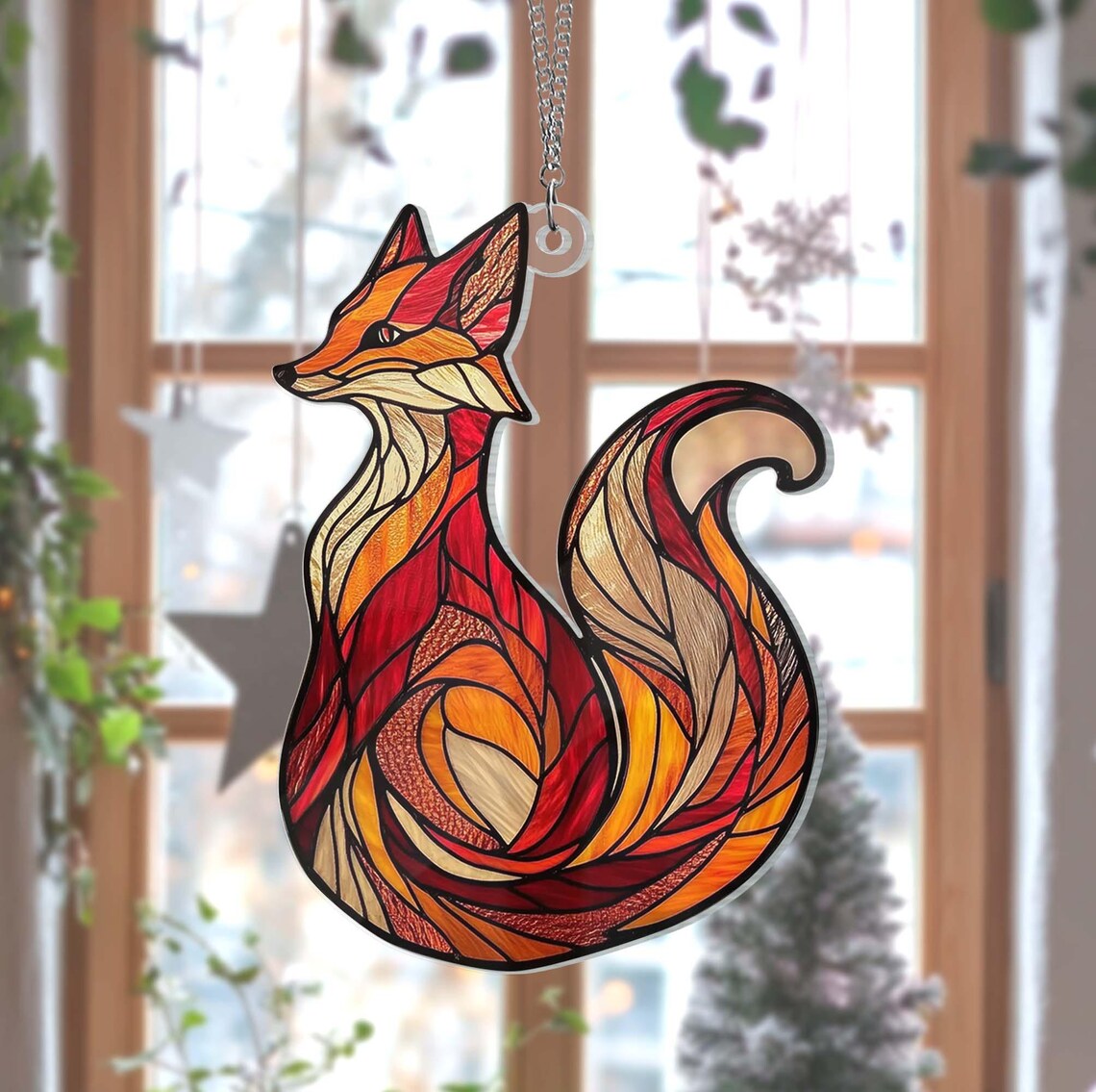 Fox Acrylic Window Hanging Fox Home Decor Fox Gift Decoration Wall Art ...